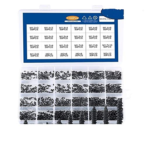 LUANAYUN-PHONE CASE LL-AA 1100pcs Round Pan Head Tapping Screws Set M1.2 M1.4 M1.5 M1.7 M2 Mini Screw Laptop Computer Screw Cross Screw Kit AA-LL (Color : DH PA)