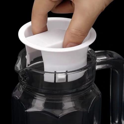 Glass Water Pitcher Lids Food Grade Plastic Anti-Dust Splash Resistant Stoppers Covers for Water Jug Glass Bistro Pitcher 2 pieces(White)