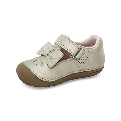 Stride rite Baby Girls SM Janna Mary Jane Flat, Champagne, 3 Infant