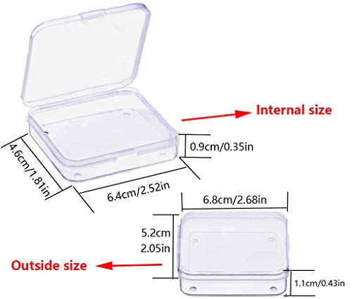 Gebildet 18 Pack Mini Clear Plastic Bead Storage Containers Box Case with lid for Pills,Tiny Bead,and Other Small Items