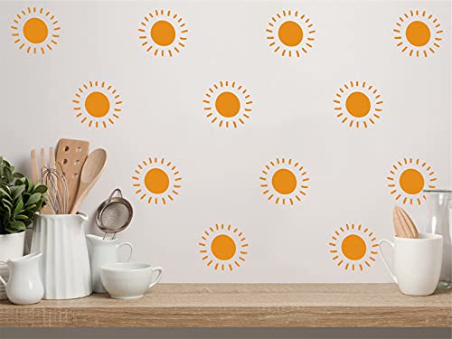 Nursery Room Decals Sun Wall Stickers for Kids Room Baby Girl Boys Room Decor Wall Decals BK009 (Dark Yellow)