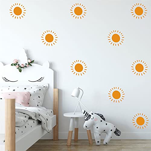 Nursery Room Decals Sun Wall Stickers for Kids Room Baby Girl Boys Room Decor Wall Decals BK009 (Dark Yellow)