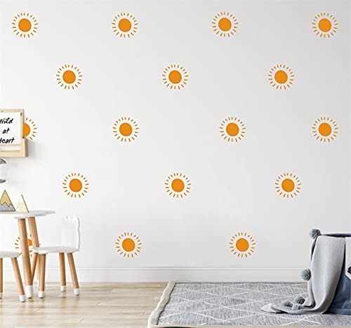 Nursery Room Decals Sun Wall Stickers for Kids Room Baby Girl Boys Room Decor Wall Decals BK009 (Dark Yellow)