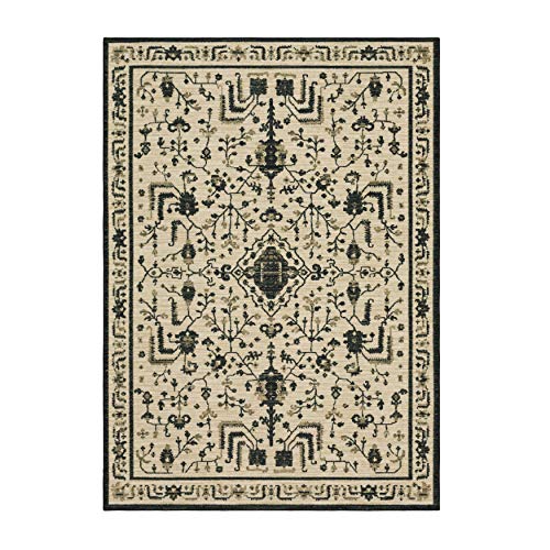 Mohawk Home Modern Farmhouse Daran Black Border Traditional (5' X 7') Area Rug