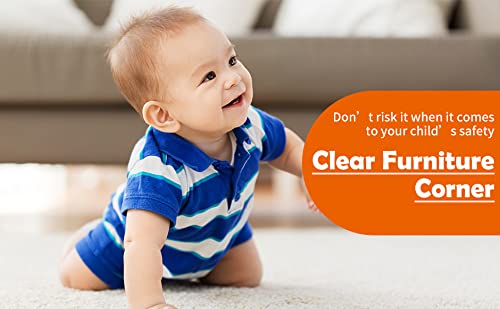 Clear Corner Guards PVC Table Corner Protectors,Clear Edge Bumpers,High Resistant Adhesive Gel,Corner Protector for Baby,Kids,Furniture,Cabinet,Glass,Coffee Table (12 Fillet)