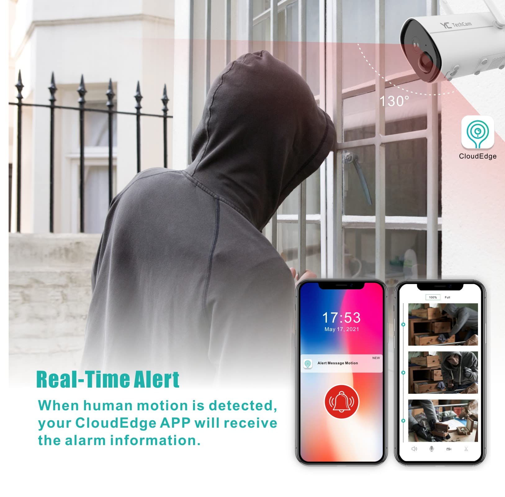 Solar Security Cameras Wireless Outdoor for Home Security, Battery Powered 2.4G WiFi Camera, 1080P HD Night Vision Camera with Solar Panel, PIR Motion Detection, IP65 Waterproof, 2-Way Talk, SD/Cloud