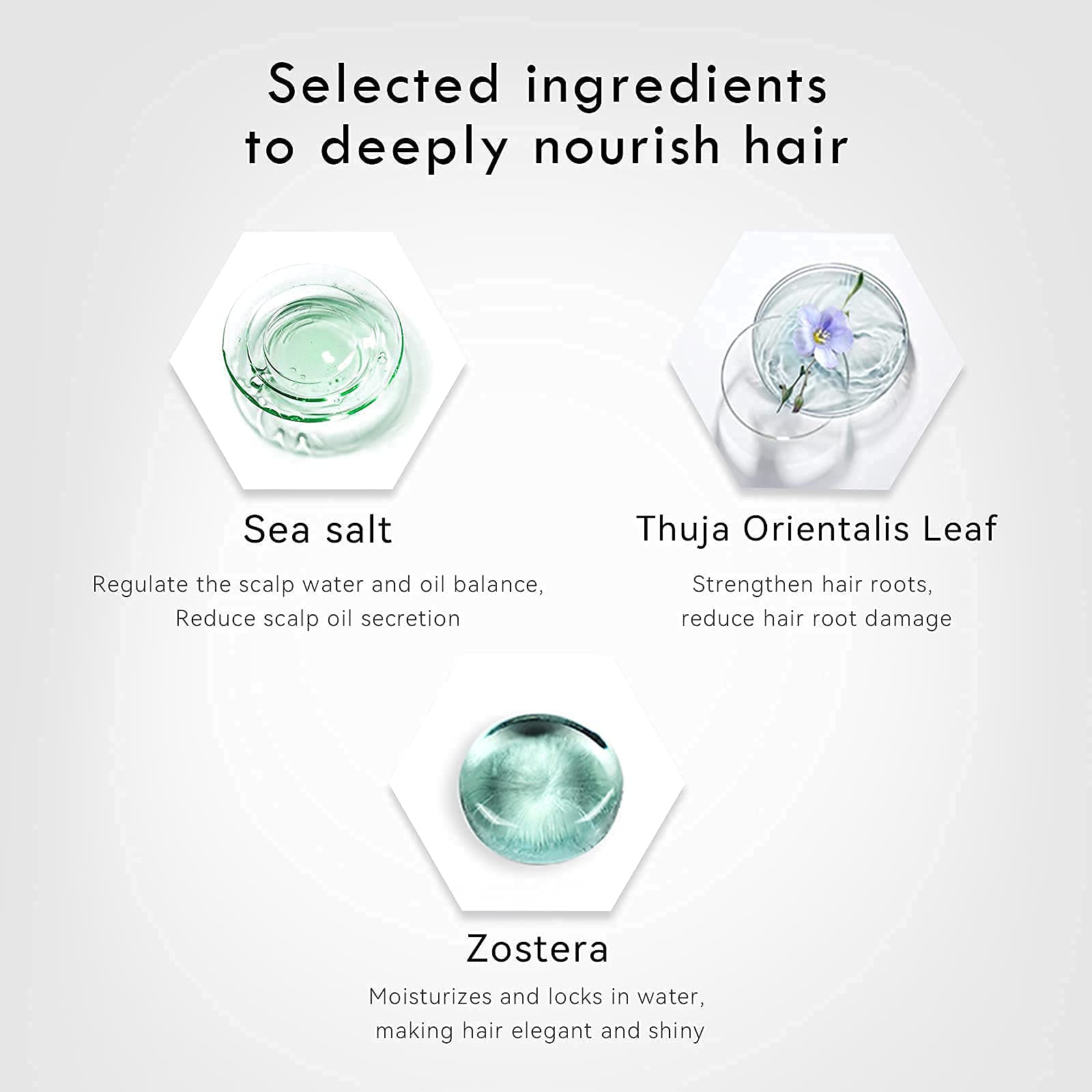 Kimtrue Scalp Treatment Deep Cleansing Gel and Sea Salt Shampoo and Seaweed Extract Hair Conditioner