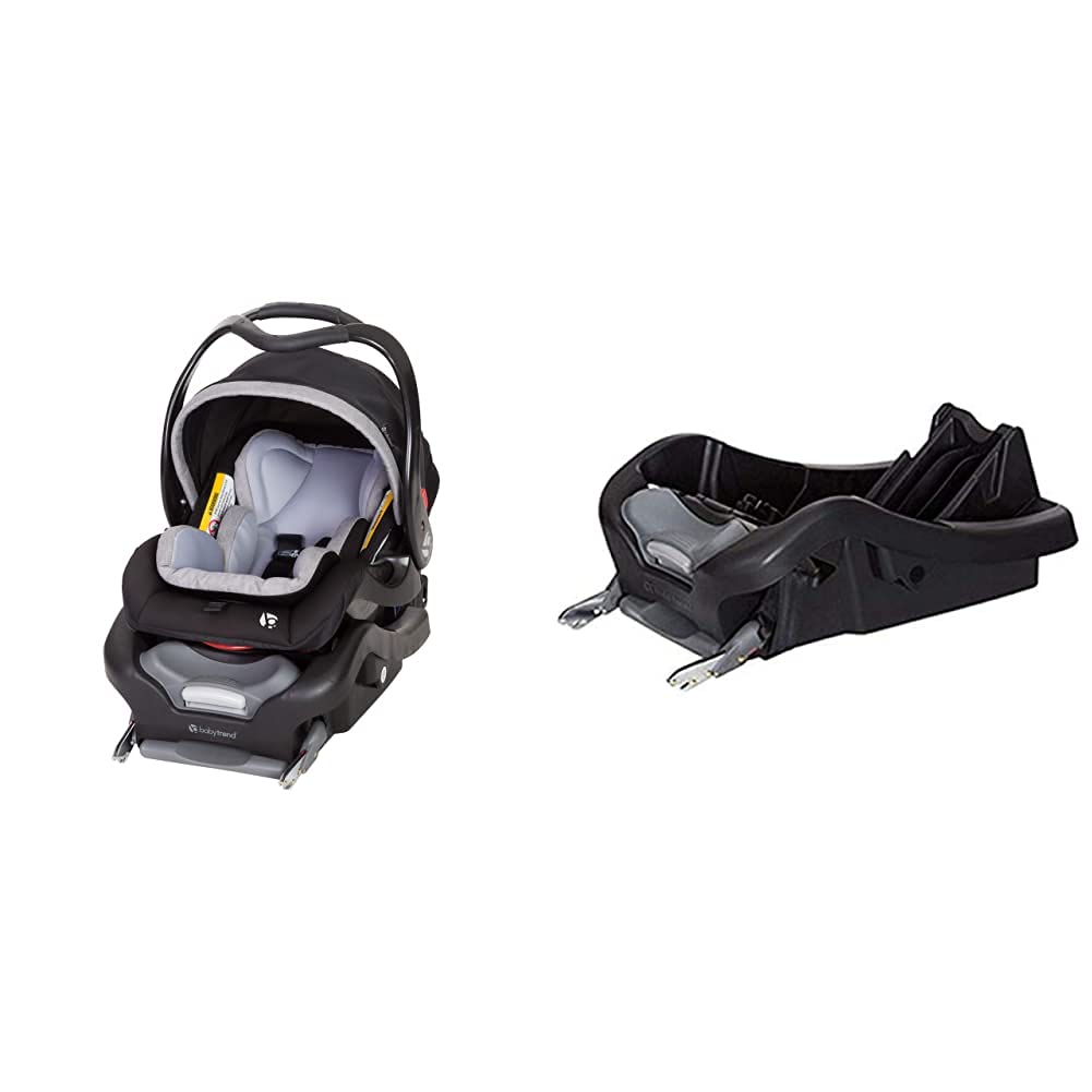 Baby Trend Secure Snap Tech 35 Infant Car Seat, Nimbus + Baby Trend Secure 35 Infant Car Seat Base, Black