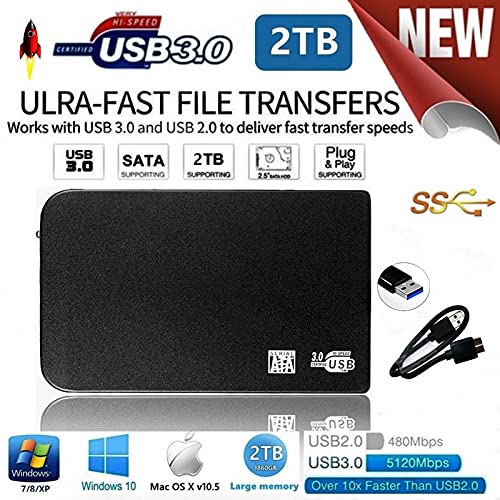 ZFARHW Portable External Hard Drive 1TB 2T 4T 6T 8T USB3.0 high-Speed Mobile Mechanical Hard Drive(4TB,High-Speed Blue)