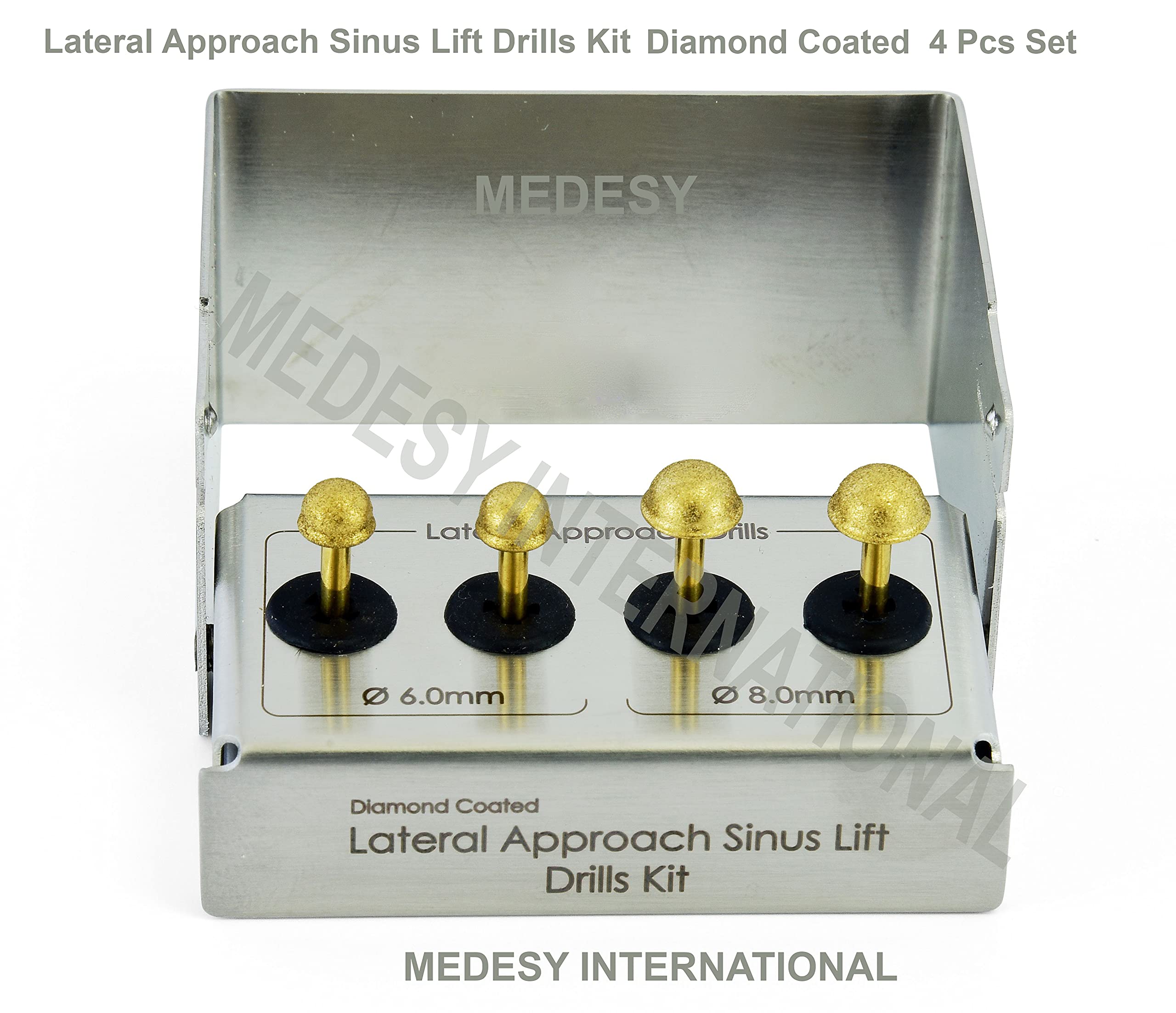 Medesy Dental Implant Surgical Membrane Sinus Lift Lateral Approach Drill kit 4 Pcs