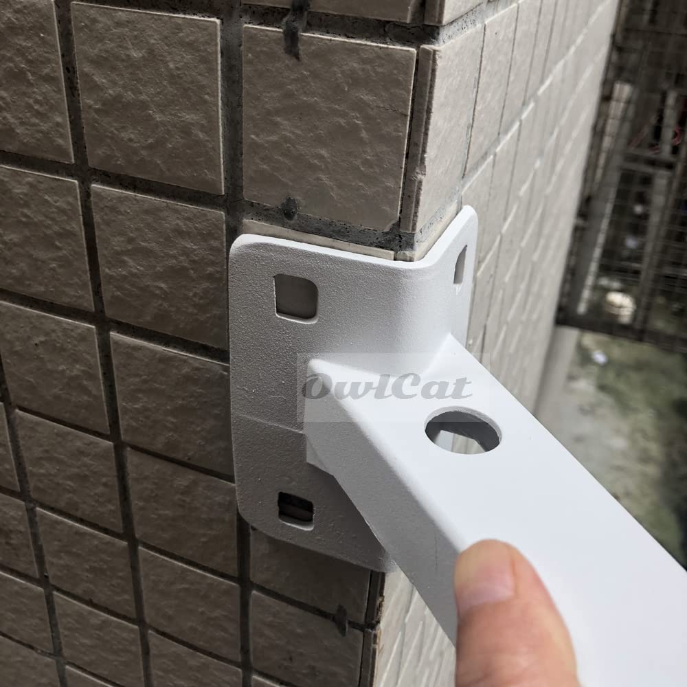 OwlCat Universal Indoor Outdoor Wall Mount CCTV Security Camera Mounting Bracket Pole Mount Right Angle 90 Degree CCTV Surveillance Camera Stand, White, Length: 310mm,Width: 83mm,Height: 107mm, BR360