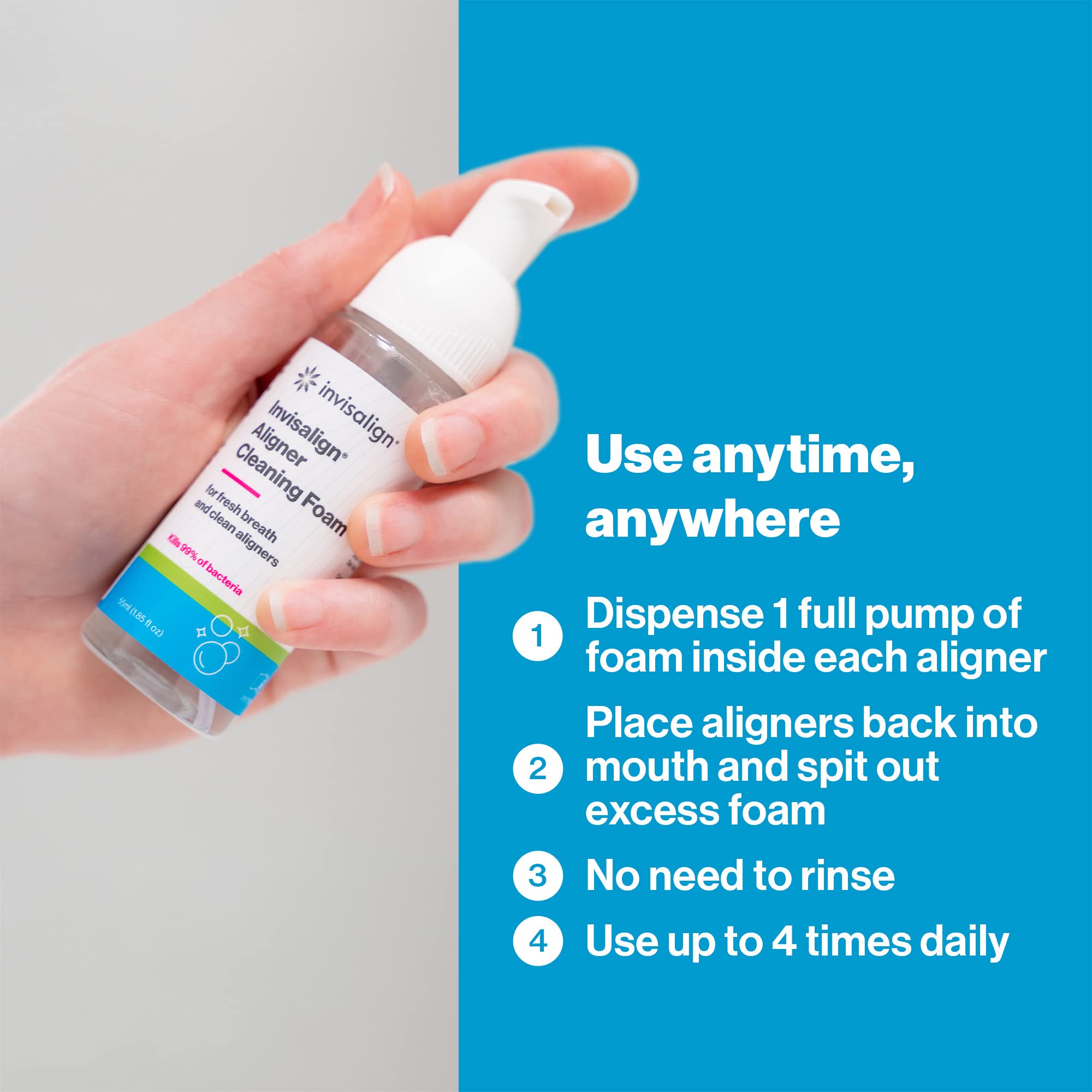 INVISALIGN Aligner Cleaning Foam for Aligner and Retainer Cleaning, 55 ml
