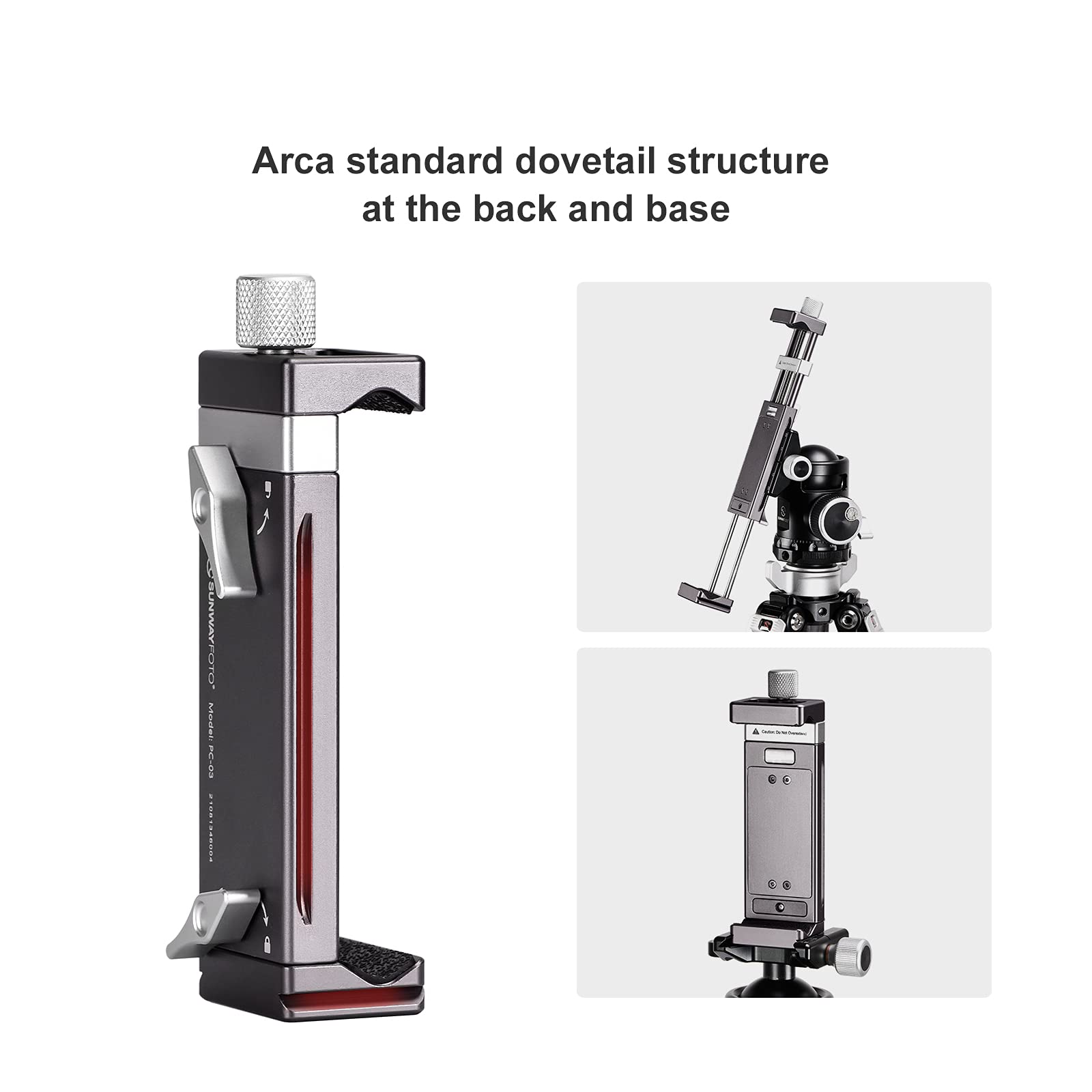 SUNWAYFOTO PC-03 Tablet Laptop Mount Smart Phone Bracket Tripod Bracket Accessories for Ipad Pro Holder Arca Swiss Stand Universal