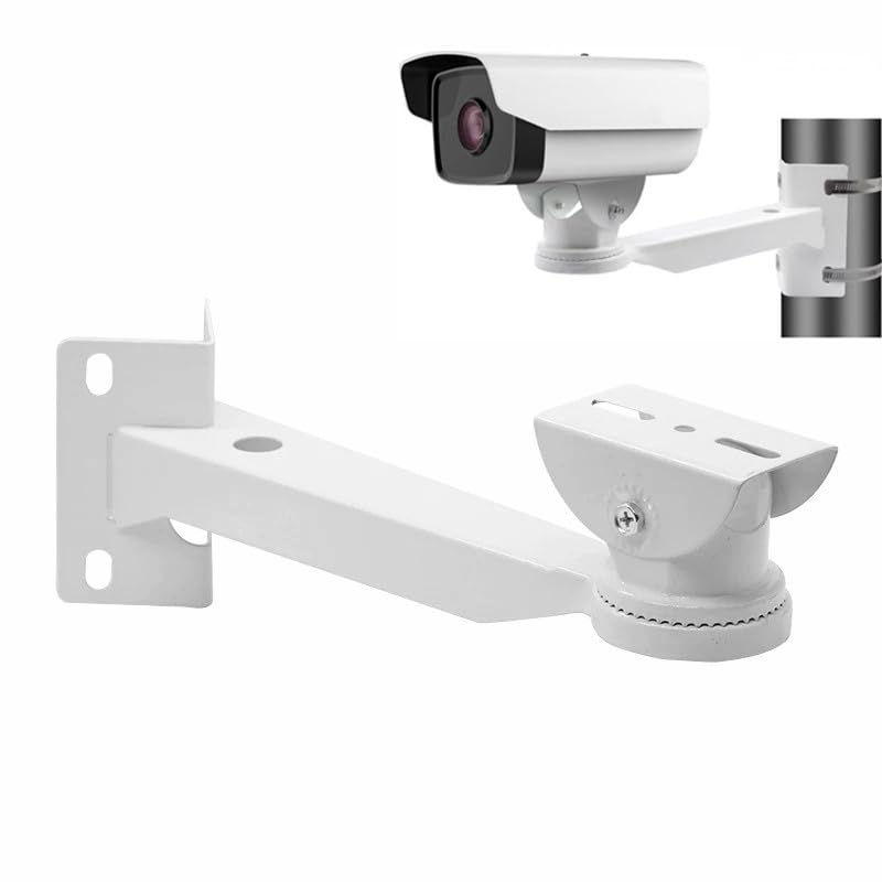 OwlCat Universal Indoor Outdoor Wall Mount CCTV Security Camera Mounting Bracket Pole Mount Right Angle 90 Degree CCTV Surveillance Camera Stand, White, Length: 310mm,Width: 83mm,Height: 107mm, BR360