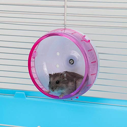5.5inch Silent Hamster Wheel-Pets Running Sports Exercise Wheel Jogging Wheel Hamster Rat Gerbil Silent Spinner (Pink)