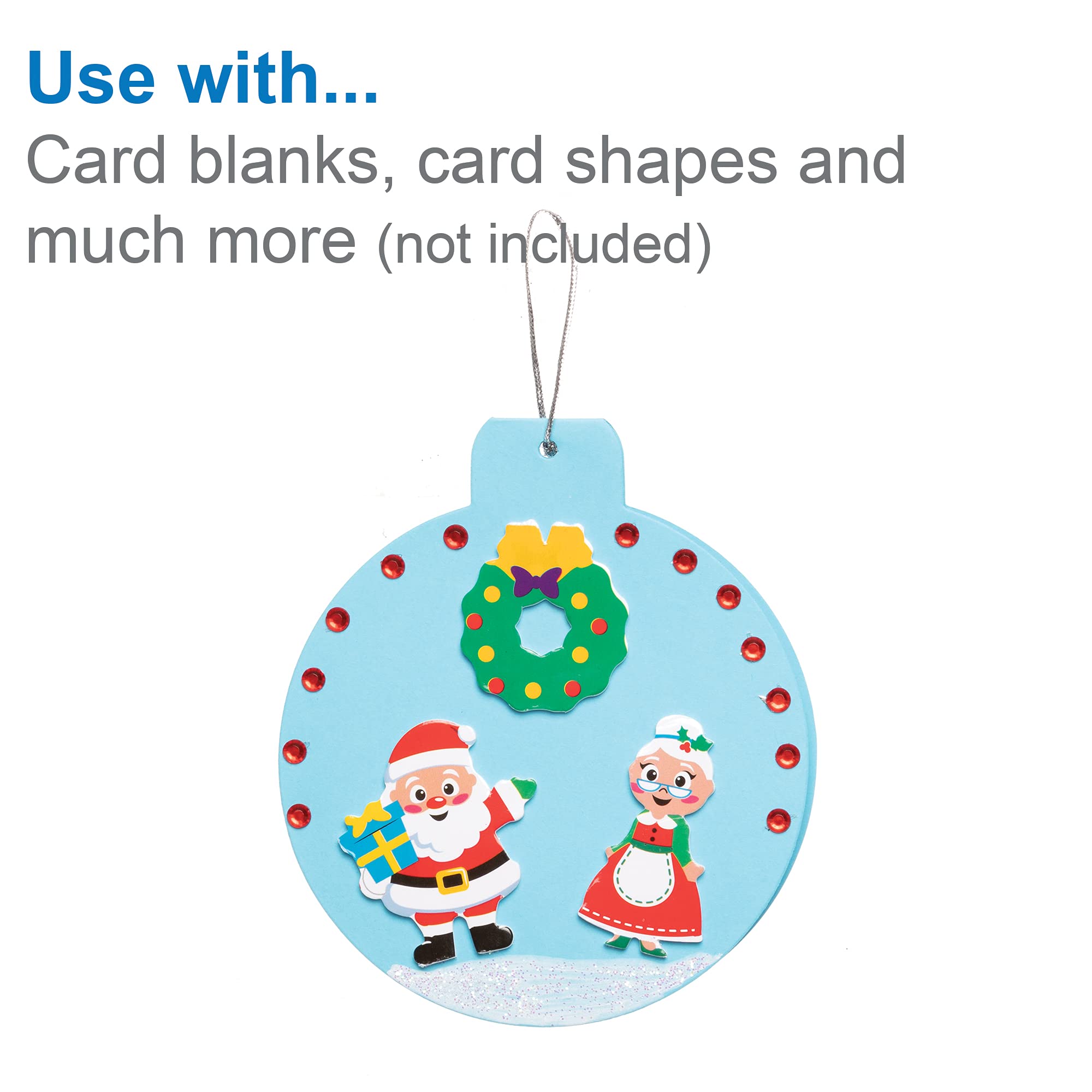 Baker Ross FE765 Christmas Foam Stickers - Pack of 200, Kids Stickers, Ideal for Children's Arts and Crafts Projects, Great for Card Making and Scrapbooking