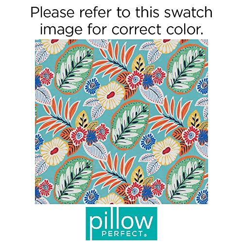 Pillow Perfect Outdoor/Indoor Marlow Aqua Throw Pillows, 18.5" x 18.5", Blue, 2 Count