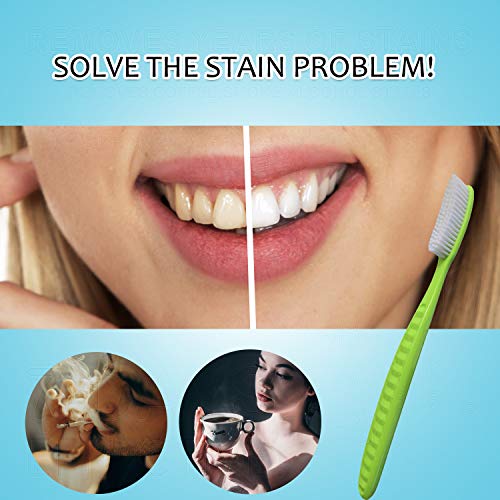 EasyHonor Huge Head Toothbrush, Big Toothbrush, Giant Head Toothbrush, Hard & Firm Toothbrush bristles BPA Free for Proper Dental Care 4 Pack with White Hard Bristles.
