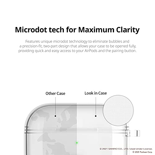 iFace Cute Clear Case Designed for AirPods 1 and 2 - Hello Kitty Pusheen [Limited Edition] [Wireless Charging Compatible]