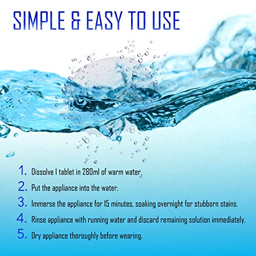 Retainer and Denture Cleaner 150 Tablets, 5 Month Supply Cleaning Tablets Denture Cleaners Remove Bad Odors, Plaque, Stains From Night Guards, Mouth Guards, Dental Appliance