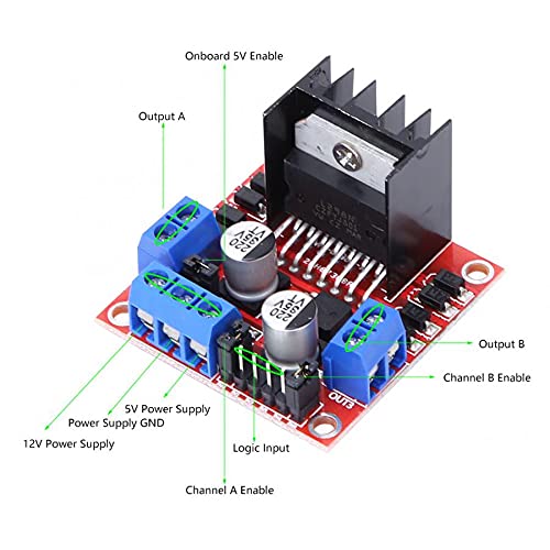 Davitu Motor Driver - L298N Motor Drive Board Module Double H Bridge Compatible With Stepper Motor Smart Car Robot Motor Drive Board Module