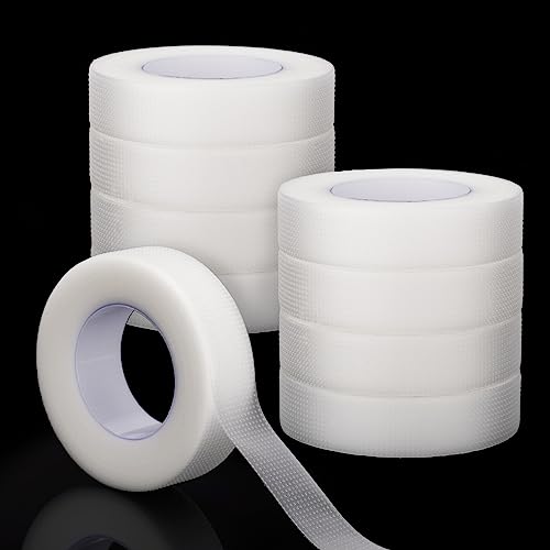 GCQQ Lash Tape for Eyelash Extensions, 9 Rolls Micropore Tape, Eyelash Tape for Lash Extensions, Makeup, 0.5" x10 Yards, Individual Package(Clear)