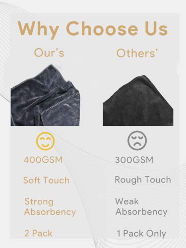 IEDASING'S CHOICE Dog Towel Pet Towel 2 Pack Super Absorbent Quick Drying Microfiber Towel Soft Suitable for Dog Bath Puppy Pet Grooming and Multi-Use, Microfiber Material, 16"x31" Grey