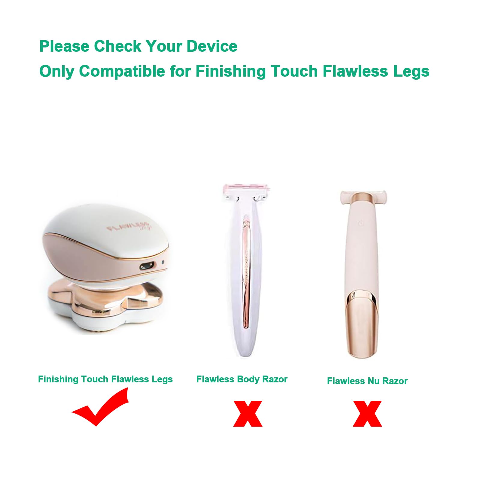 Charger Cord Replacement for Finishing Touch Flawless Legs Shaver Women Electric Trimmer - 5V USB Power Cable (2-Pack) (NOT for Flawless body razor and Flawless Nu razor)