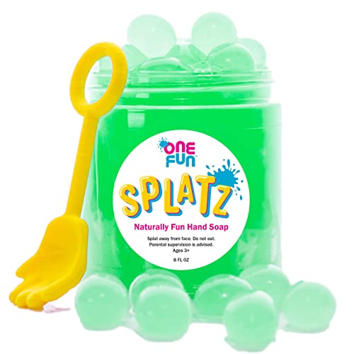 Fun Kids Hand Soap Green - Natural Bursting Bubbles with Crisp Apple Scent - Irresistible Balls of Soap That SPLAT for Perfect Amount of Soap Every Time - by SPLATZ, 8 oz/60 Hand Washes…