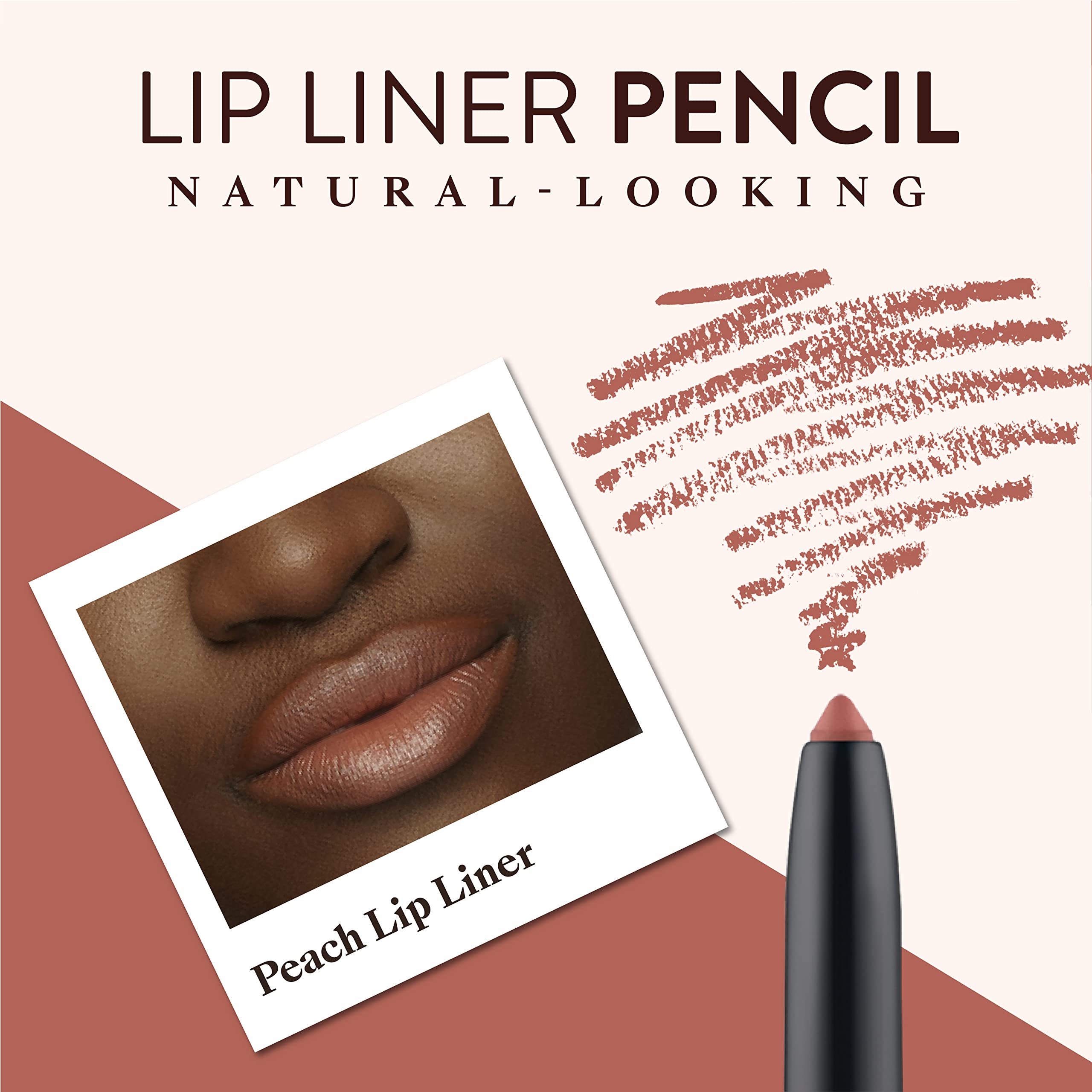 Mented Cosmetics Lip Liner for Women, Dark Brown Lipliner Lip Pencil, Waterproof Lipliner, Vegan + Cruelty Free Makeup, Peach