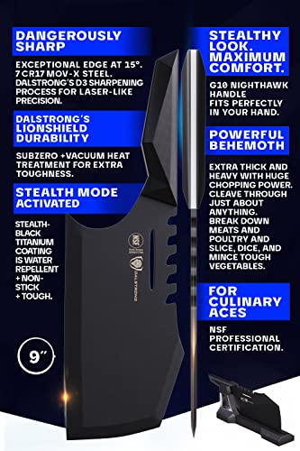 Dalstrong Massive Meat Cleaver Knife - 9 inch - Obliterator - Shadow Black Series - Black Titanium Nitride Coated - High Carbon 7CR17MOV-X Steel - Heavy Duty - Razor Sharp - Sheath - NSF Certified