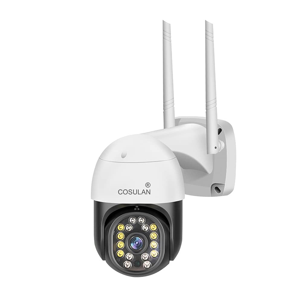 TUYA Security Camera Outdoor, 2K Wireless PTZ Camera, WiFi Pan Tilt Dome Camera Works with Alexa & Google Assistant, Floodlight/2-Way Audio/Motion Detection/Activity Alert/Auto Tracking/Smart Life App