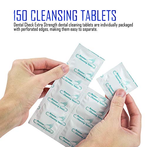 Retainer and Denture Cleaner 150 Tablets, 5 Month Supply Cleaning Tablets Denture Cleaners Remove Bad Odors, Plaque, Stains From Night Guards, Mouth Guards, Dental Appliance