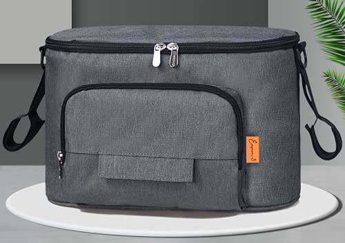 Universal Stroller Organizer; built-in wipe dispenser pocket, large space with bottle holders, detachable shoulder strap, multiple pockets for phone & other uses.