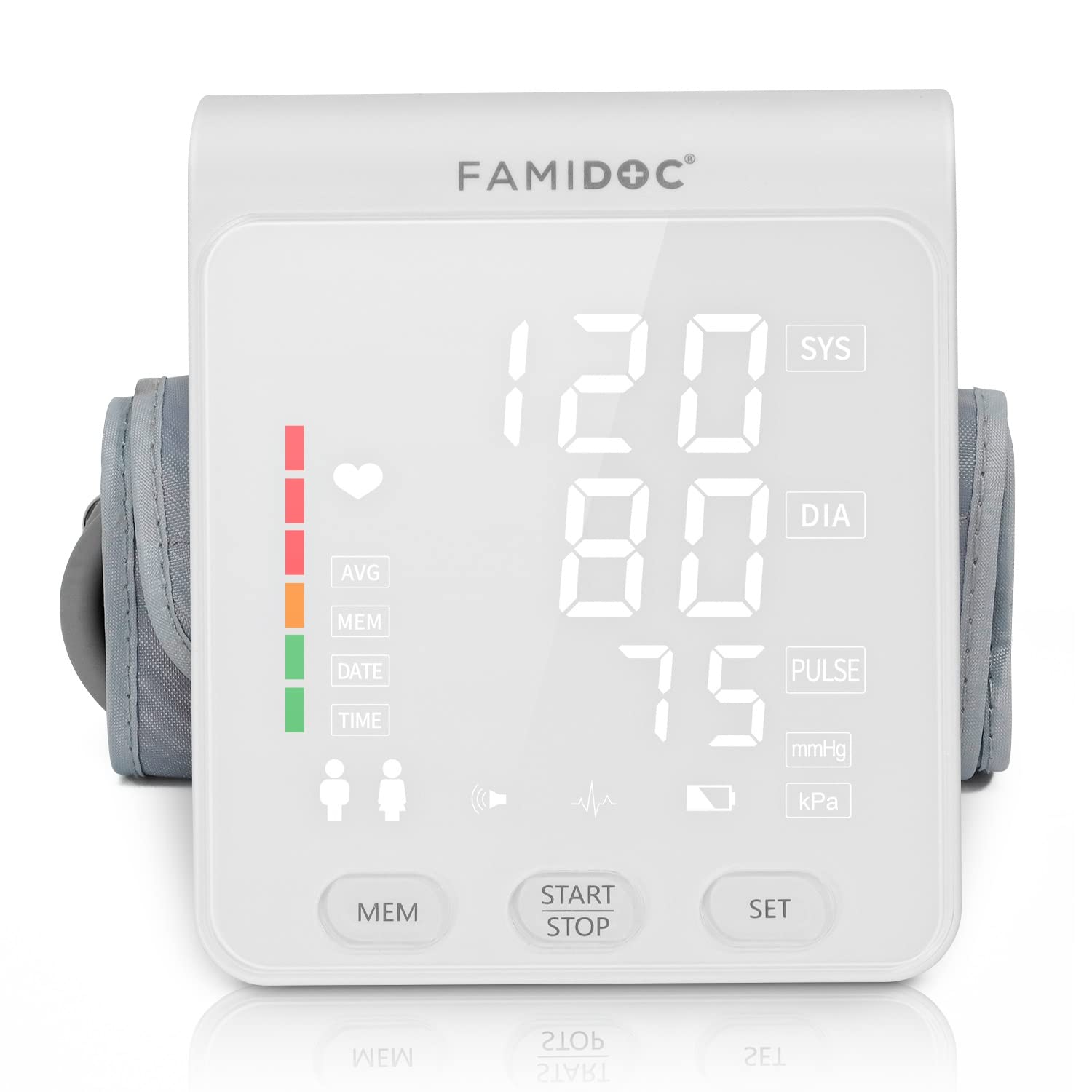 Upper Arm Blood Pressure Monitor with Cuff 8.7"-16.5" Automatic BP Meter Machine Two Users Mode Digital Wide-Range Large Cuff Blood Pressure Monitors for Home use Blood Pressure Machine Famidoc