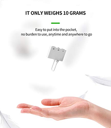 Headphone Adapter Lightning to 3.5mm AUX Audio Jack and Charger Extender Dongle Earphone Headset Splitter Compatible with iPhone 11 12 Mini pro max xs xr x se2 7 8 Plus for Ipad Air Cable Converter