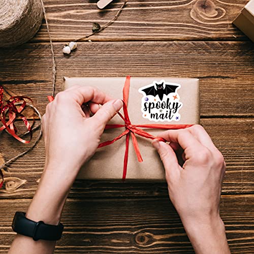 240 PCS Bat Spooky Mail Stickers,Funny Small Business Envelopes Stickers for Business Packages/Handmade Goods/Bags,Halloween Theme Small Shop Business Stickers for Envelopes Seals