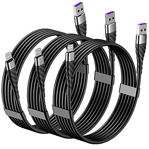 iPhone Charger 6FT 3Pack, [Apple MFi Certified] Lightning Cable Long iPhone Cable Cord Fast iPhone Charging Cable Compatible with iPhone 14/13/12/11 Pro Max/XS MAX/XR/XS/X/8/7/Plus/6S/6/SE/5S/iPad