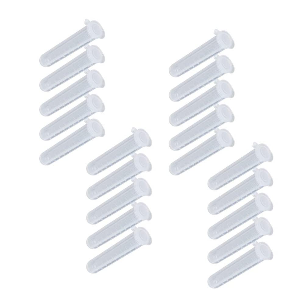 Juvielich 200Pcs Centrifuge Tube Plastic Lab 10ml Plastic Vial Tube Polypropylene Clear Graduated Mirco Test Tubes for Sample Storage Container No-Leak