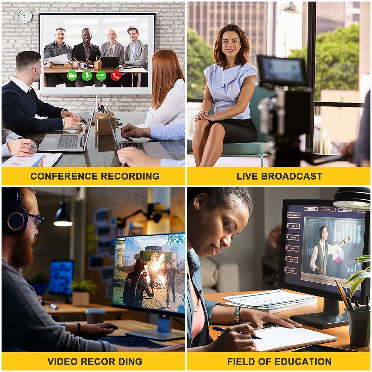 Capture Card, 4K HDMI Audio Video Capture Card with Loop-Out, HDMI to USB 2.0 Capture Card - High Definition 4K 60fps - for Gaming, Streaming, Teaching, Video Conference or Live Broadcasting