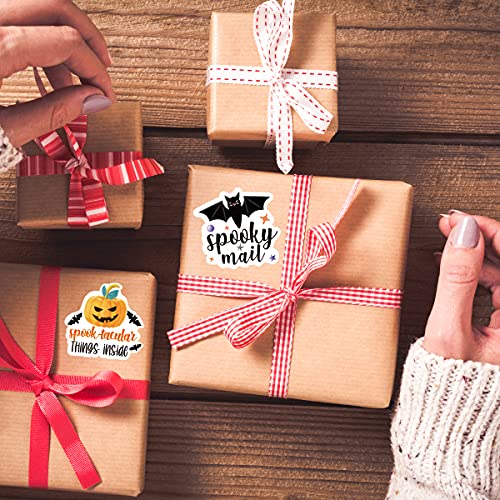 240 PCS Bat Spooky Mail Stickers,Funny Small Business Envelopes Stickers for Business Packages/Handmade Goods/Bags,Halloween Theme Small Shop Business Stickers for Envelopes Seals