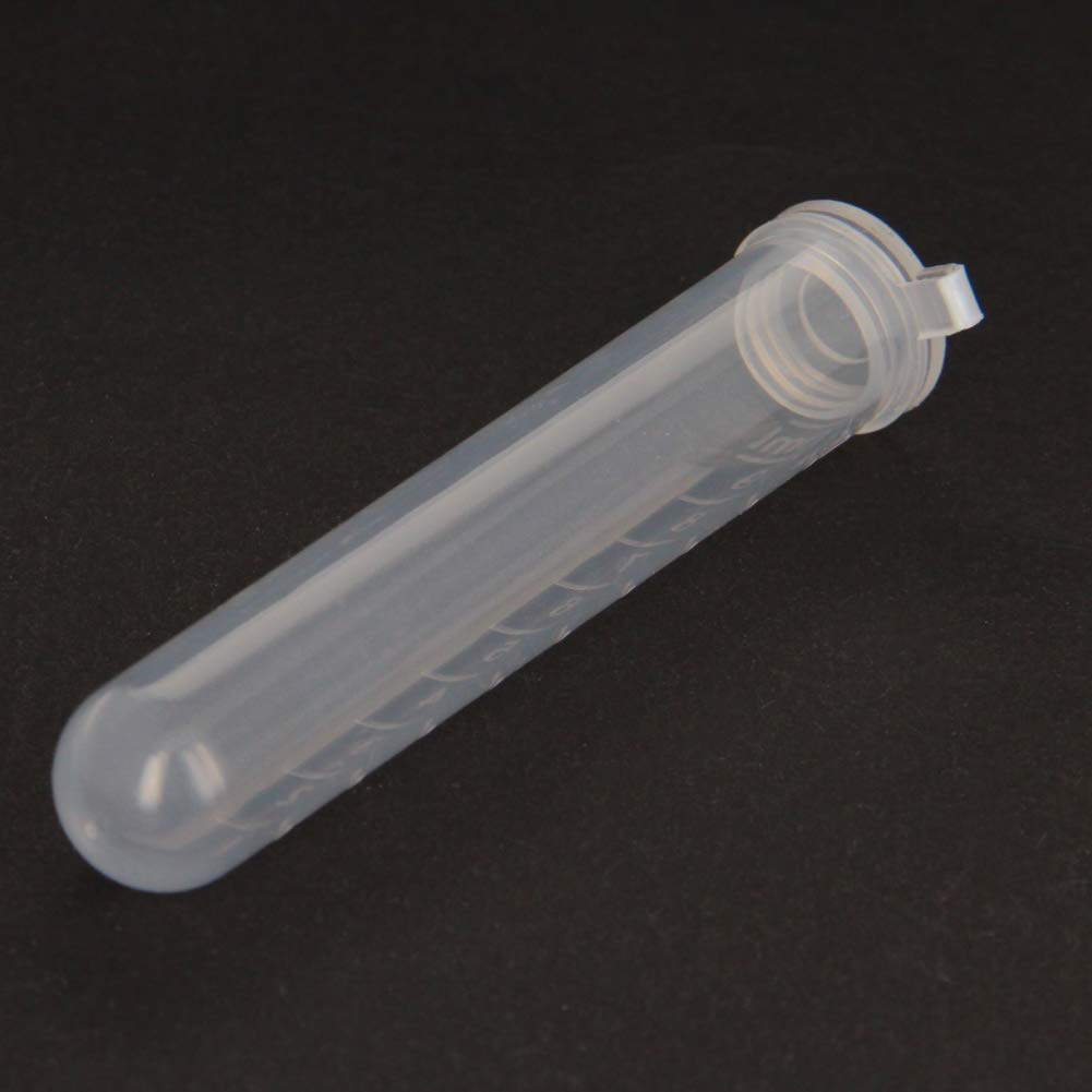 Juvielich 200Pcs Centrifuge Tube Plastic Lab 10ml Plastic Vial Tube Polypropylene Clear Graduated Mirco Test Tubes for Sample Storage Container No-Leak