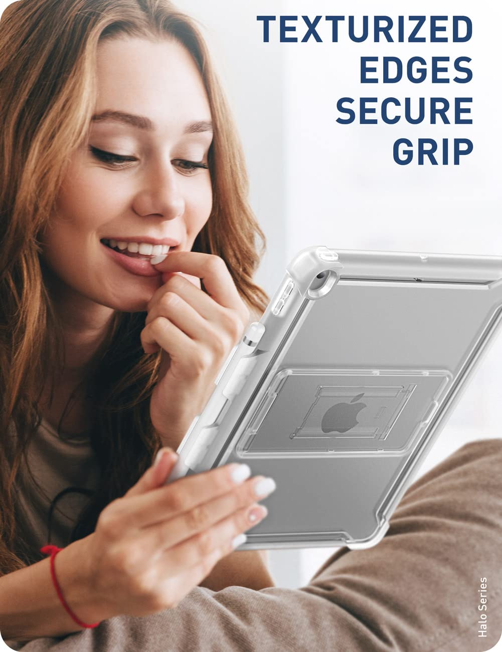 i-Blason Case for iPad 9th/8th/7th Gen 10.2 Inch (2021/2020/2019) [Halo Series] Clear Proteciton with Built in Kickstand, TPU Inner Bumper (Transparent)
