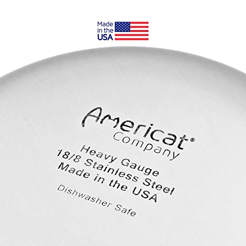 Raised Cat Bowl Stand for Food & Water by Americat β Made in USA β Stainless Steel, Spill-Proof Elevated Feeder, Dishwasher Safe, Human Grade, Whisker Friendly (Bowl + Stand)