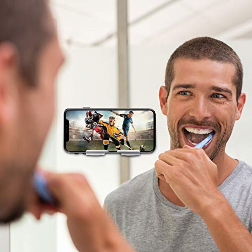 Weewooday 3 Pieces Wall Phone Holders Adjustable Waterproof Shower Phone Stand Universal Aluminum Cell Phone Holder for Most Smartphones and Tablets in Bed Bathroom Kitchen