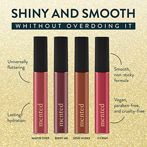 Mented Cosmetics Lip Gloss for Women Tinted Lip Balm Stain, Long Lasting Buildable Moisturizing Lipgloss Lipstick Topper, Made in USA, Cruelty Free Vegan Makeup, 2022 Gift Set 4 Pack