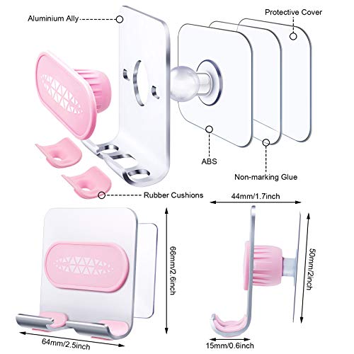 Weewooday 3 Pieces Wall Phone Holders Adjustable Waterproof Shower Phone Stand Universal Aluminum Cell Phone Holder for Most Smartphones and Tablets in Bed Bathroom Kitchen