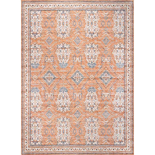 nuLOOM Sky Machine Washable Global Inspired Area Rug, 4' x 6', Rust