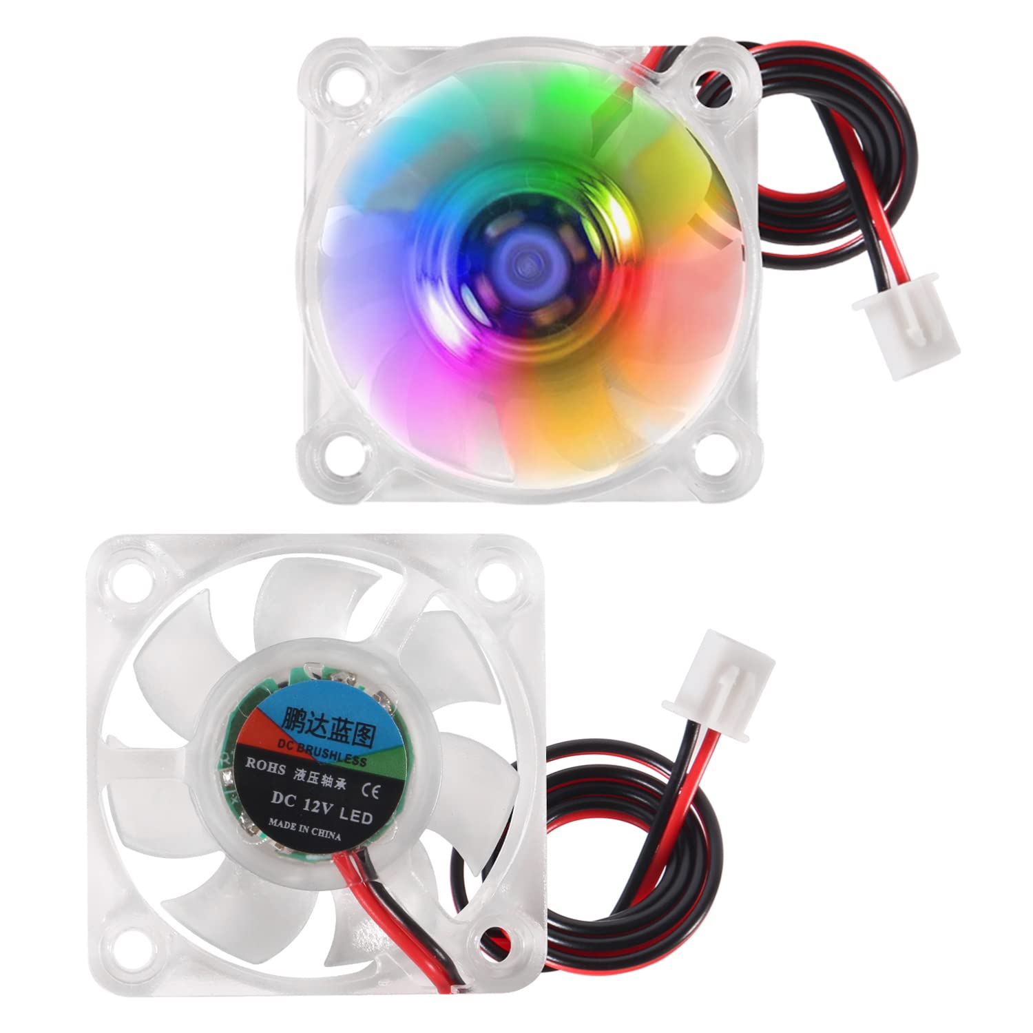 AEDIKO 6pcs 4010 Fan 3D Printer Fan DC 24V Mini Brushless Cooling Fan 40x40x10mm Hydraulic Bearing Fan RGB LED with 2 Pin Terminal for 3D Printer, DVR, PC,CPU
