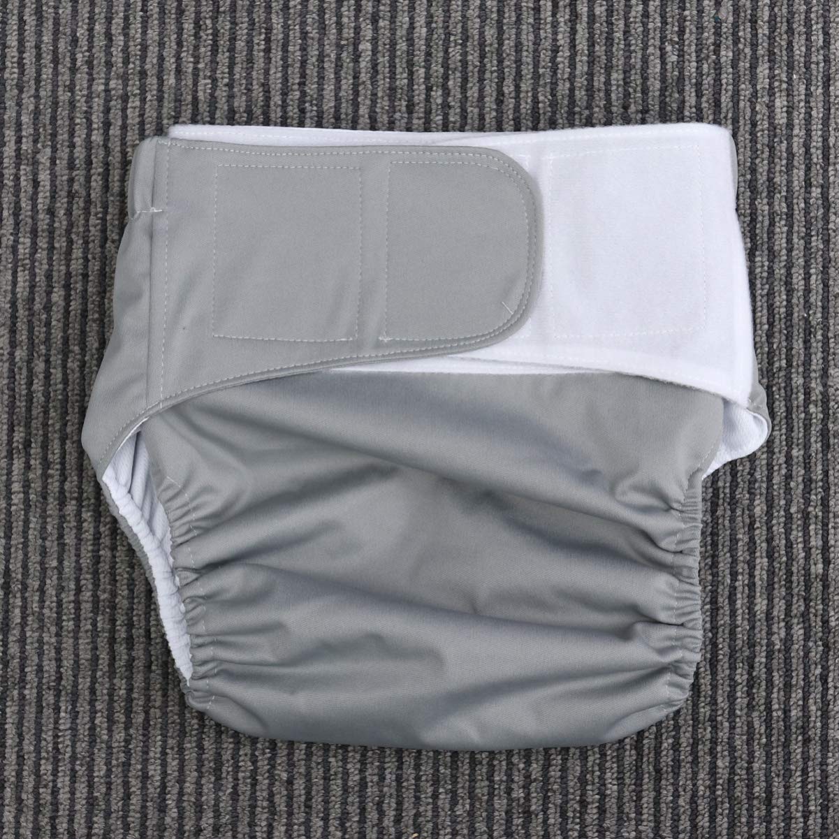Healifty Reusable Adult Incontinence Underwear: Reusable Adults Cloth Diapers Large Adjustable Nappy Absorbent Urinary Briefs Pants for Women Men Disabled M Grey